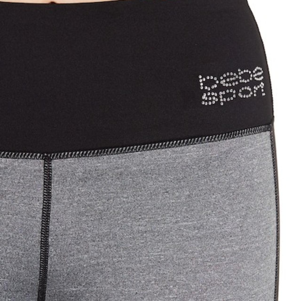bebe Sport Shadow Strip Mesh Inset Legging They... - Depop