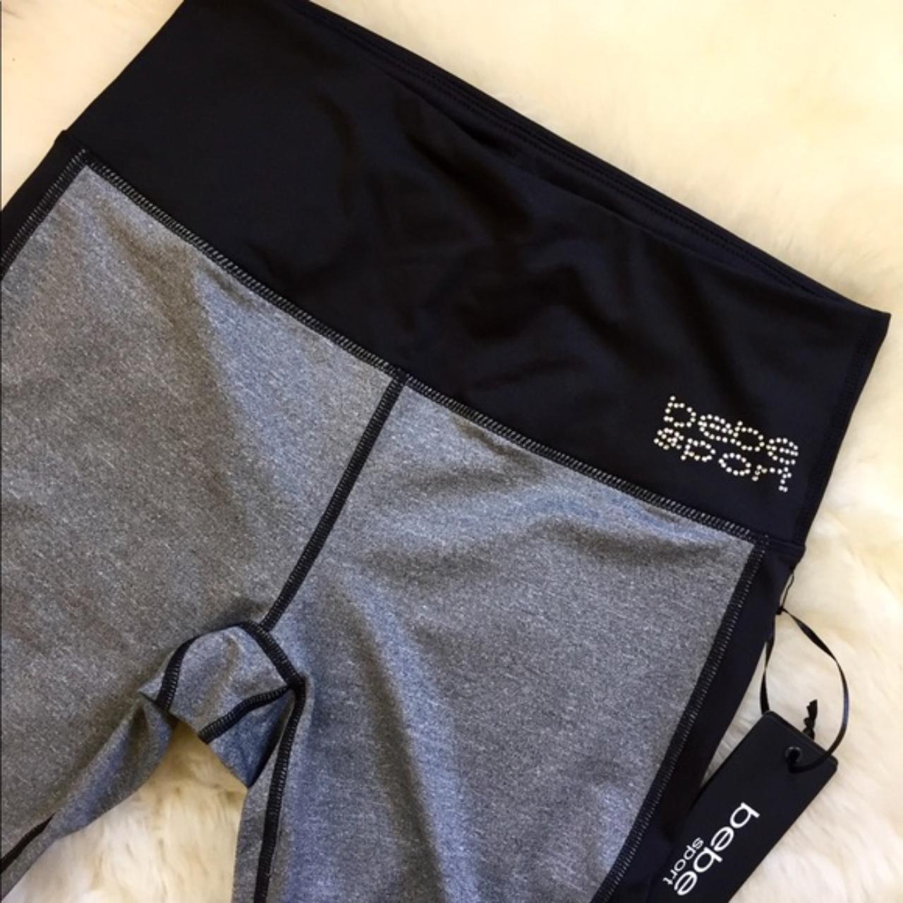 bebe Sport Shadow Strip Mesh Inset Legging They... - Depop