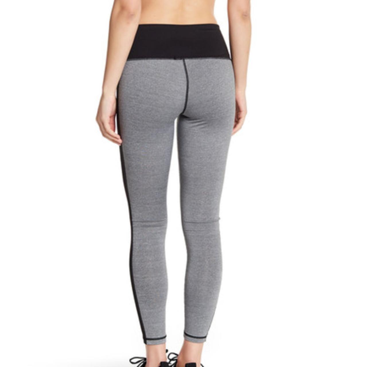 bebe Sport Shadow Strip Mesh Inset Legging They... - Depop