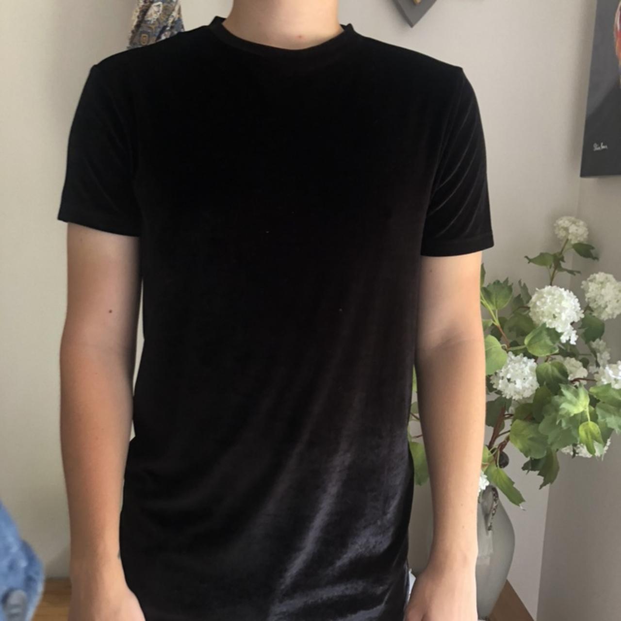 ASOS mens velvet material, black tshirt Worn only... - Depop