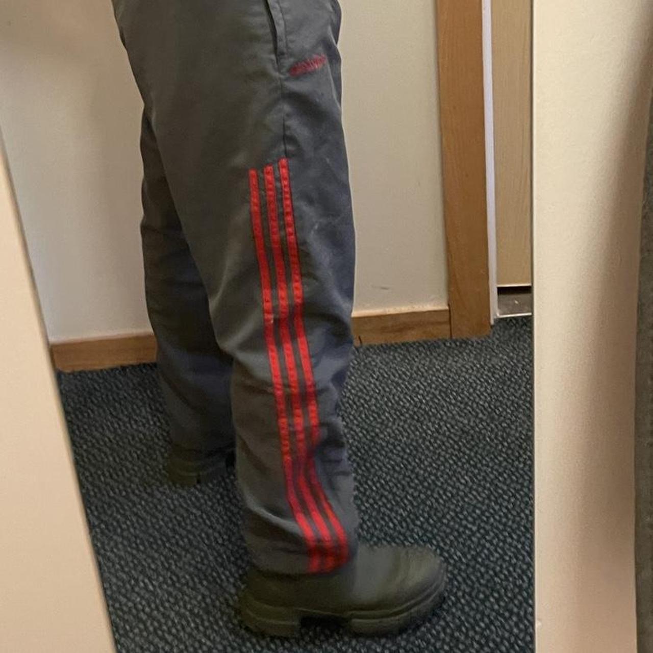 Adidas grey and red waterproof tracksuit! Great... - Depop