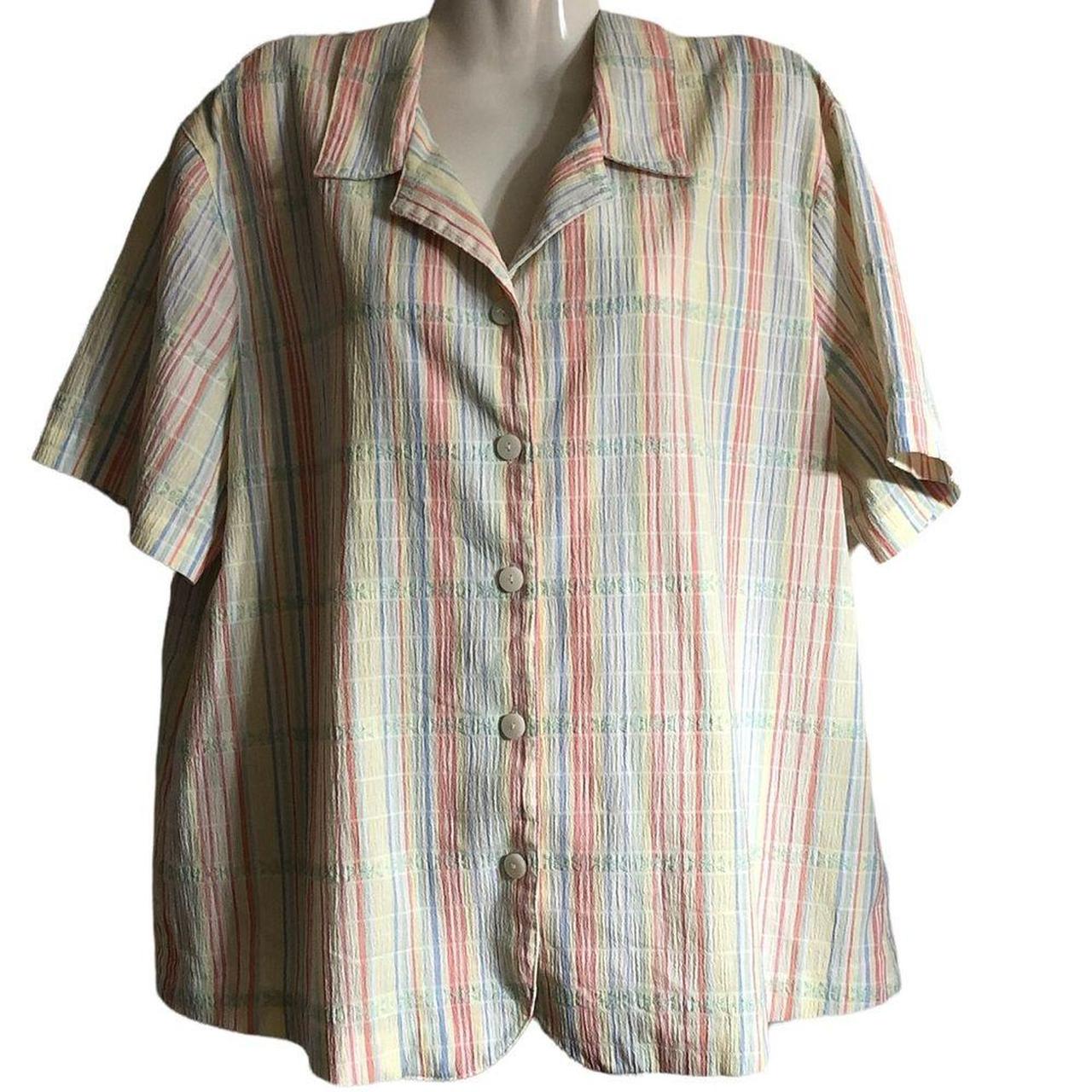 Alfred Dunner shacket. Pastel horizontal and... - Depop