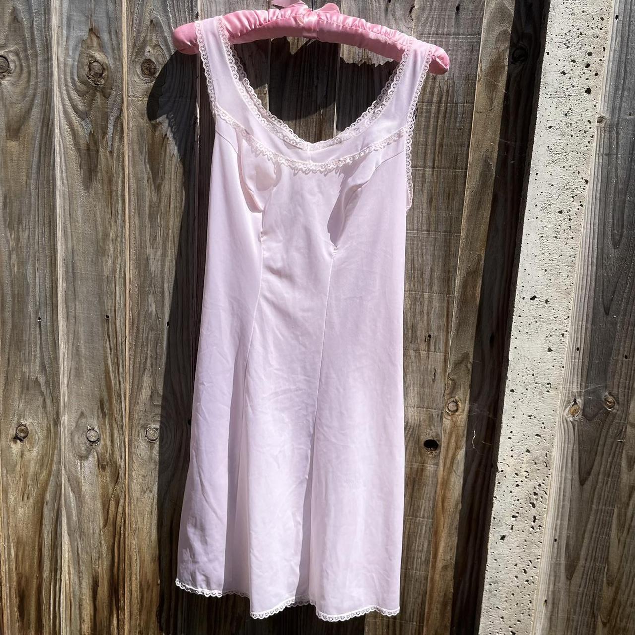 Sheer pastel pink vintage slip/ lingerie piece.... - Depop
