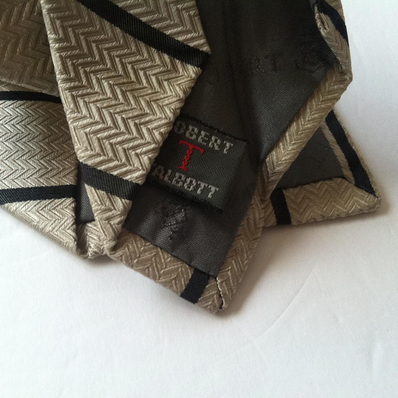 ROBERT TALBOTT MEN'S NEW DARK BEIGE 100% SILK... - Depop