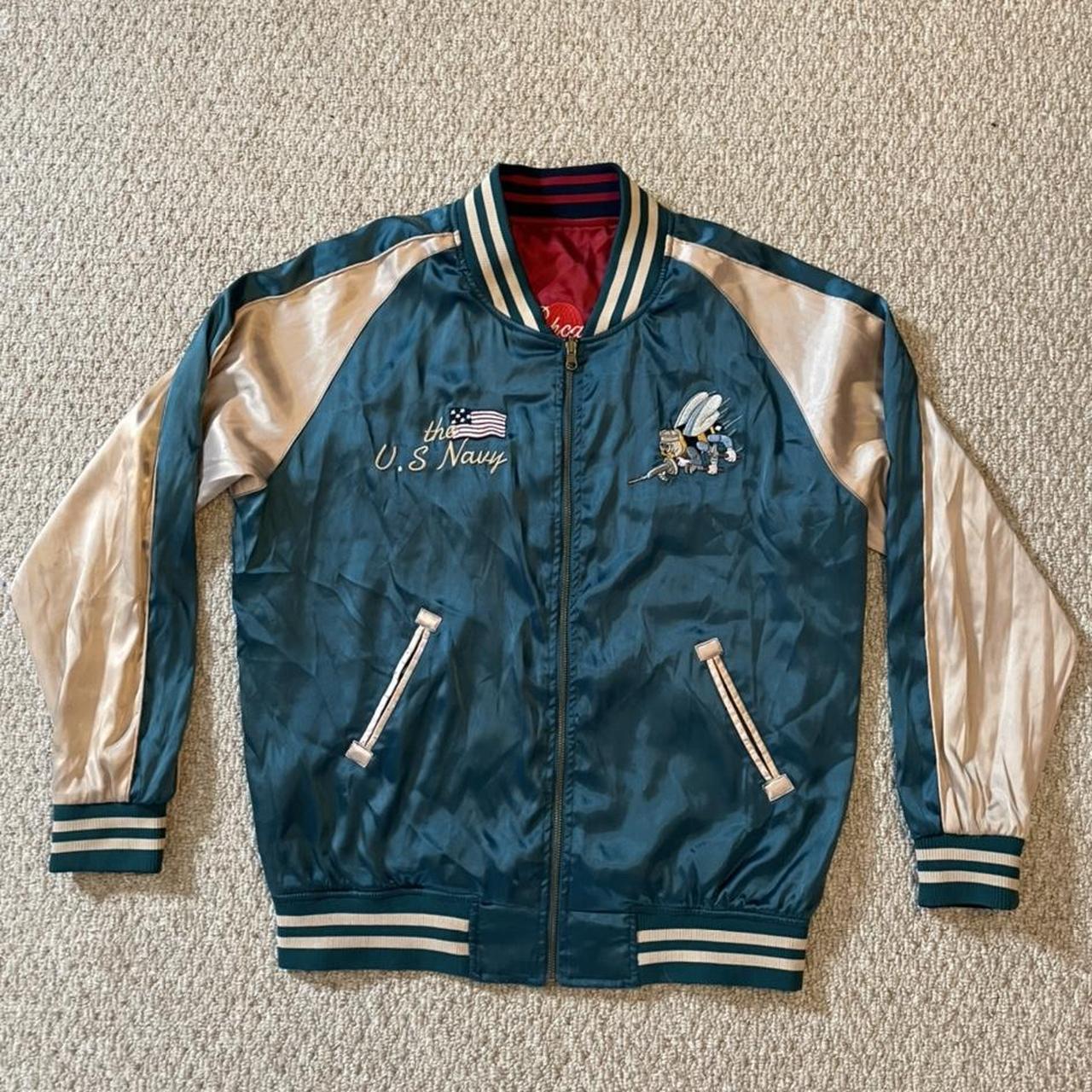 Men's Red and Green Jacket | Depop