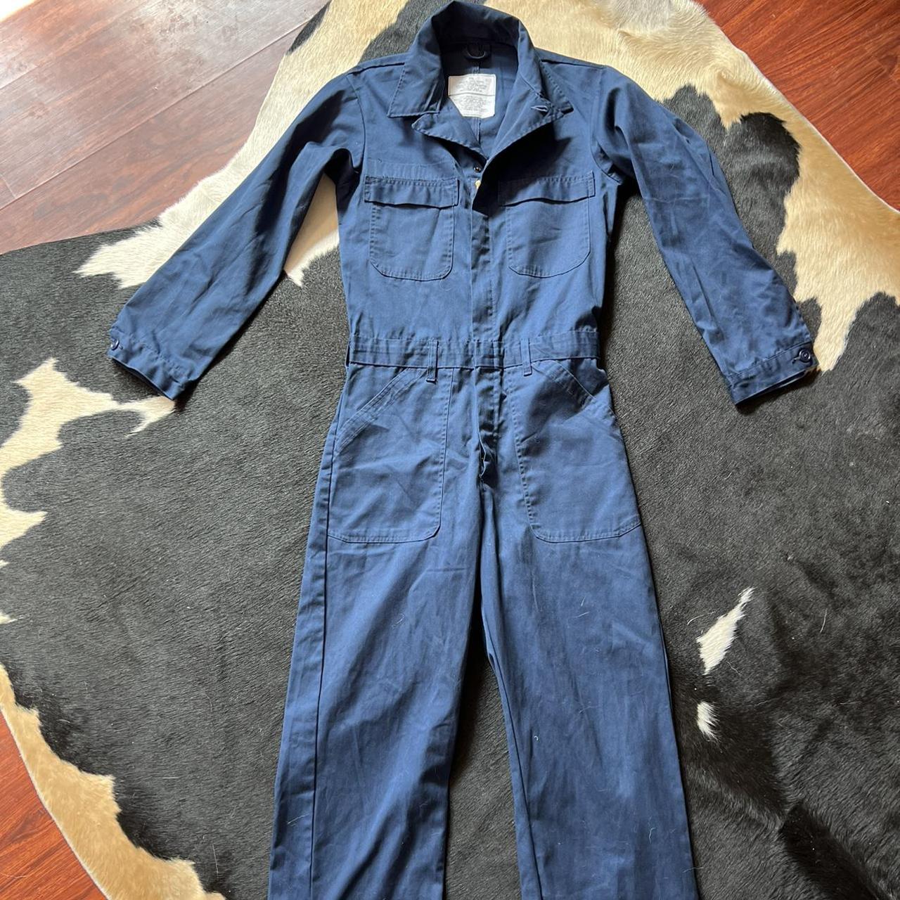 VINTAGE. Blue coveralls. Size 36L. Measurements :... - Depop