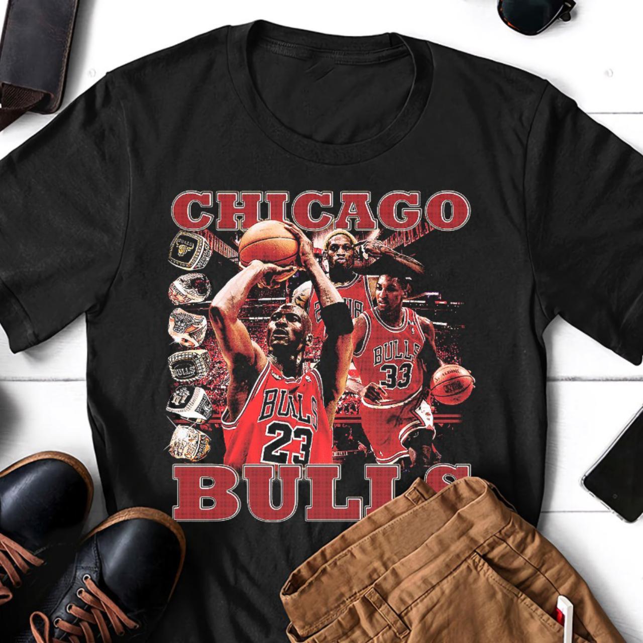 Vintage Style Bulls T-Shirt The unisex heavy cotton... - Depop