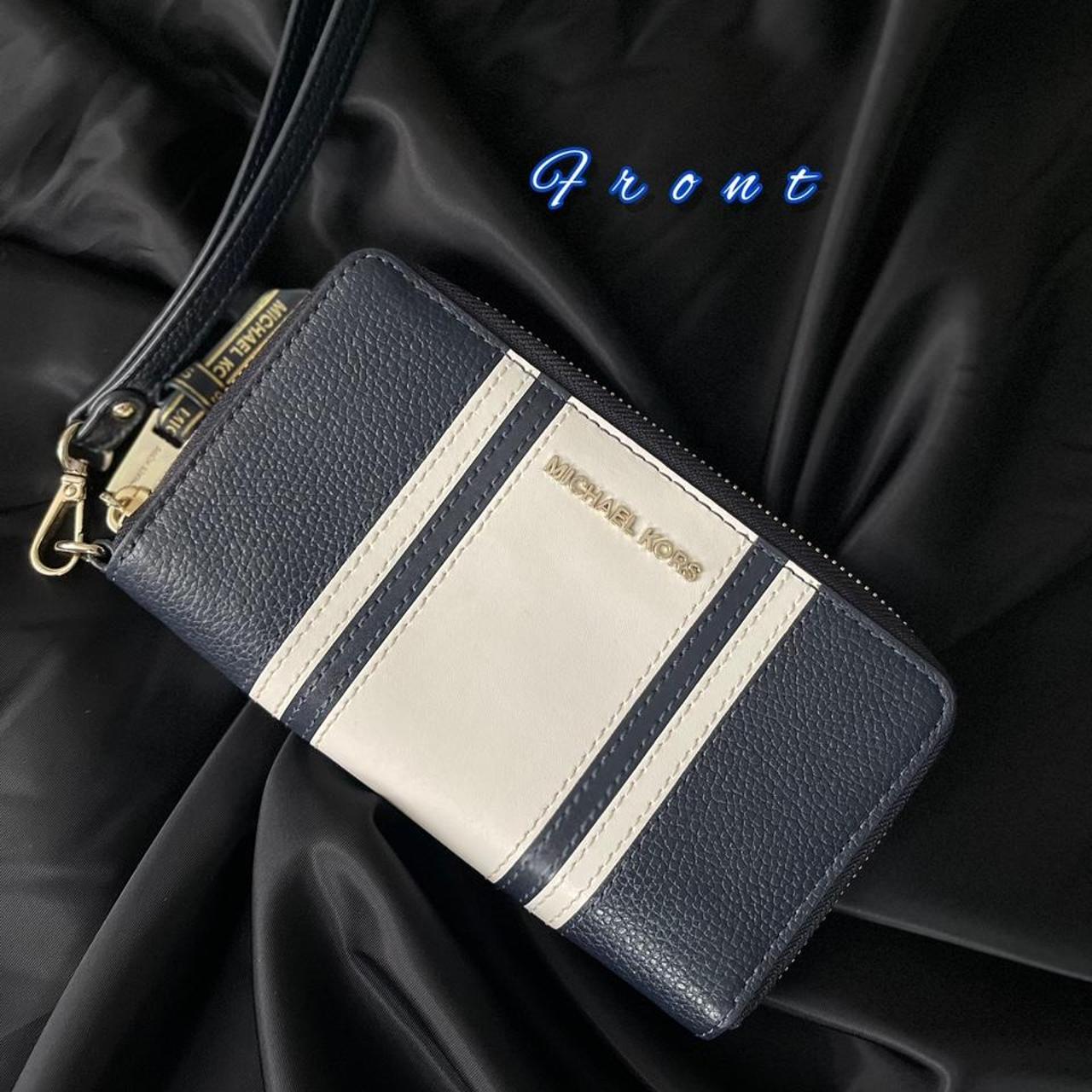 Michael Kors Admiral LG Striped Wristlet Navy blue. Depop