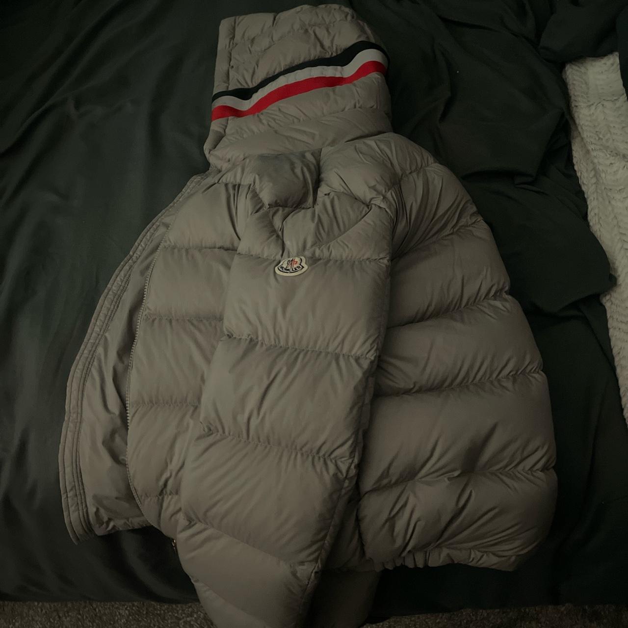 Light grey moncler coat size 14 payed 540 - Depop