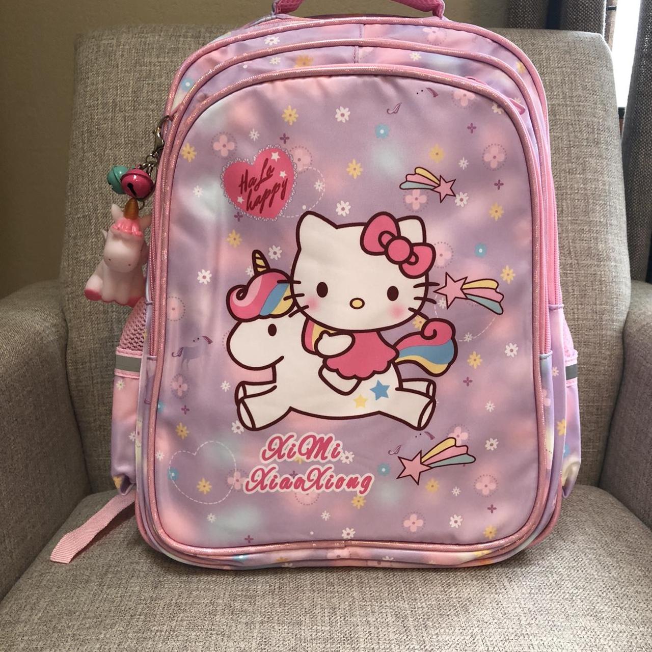 Large Hello Kitty Pink and Purple Backpack Color:... - Depop
