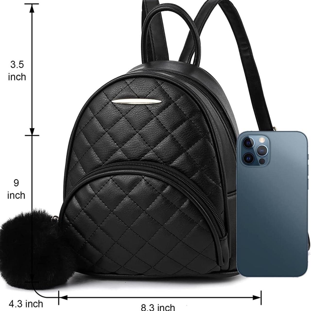 Quilted mini backpack, vegan leather , small... - Depop