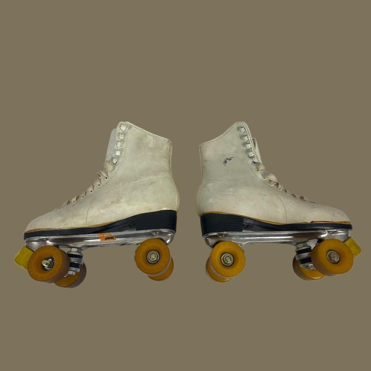 Antique Vintage White Roller Skates, with original... - Depop