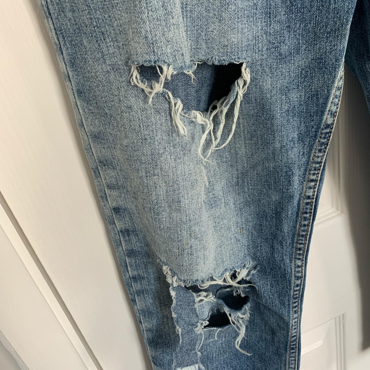 Blue boyfriend ripped jeans - Depop