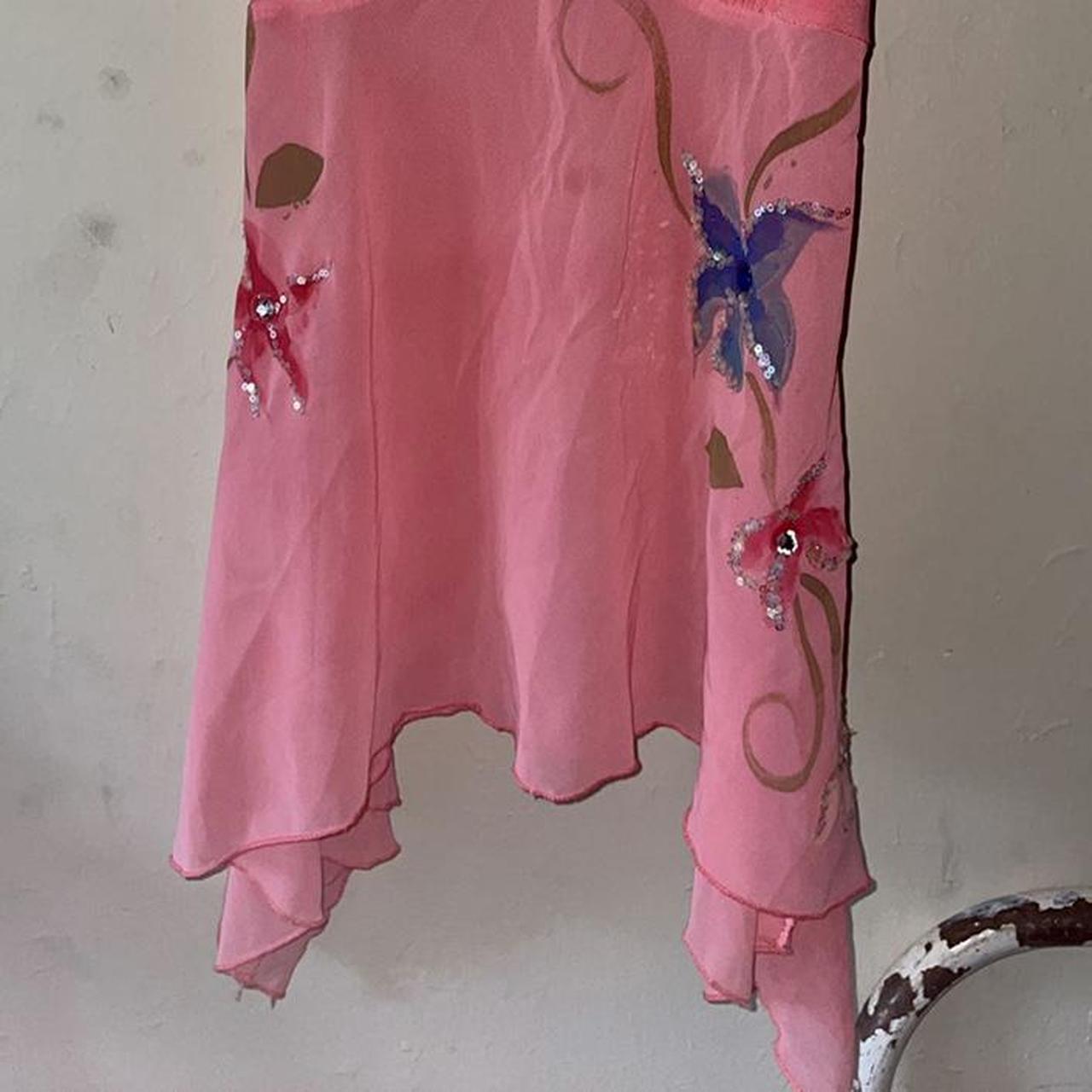 Flowy pink tank top with flowers. Brand- Carolina... | Depop