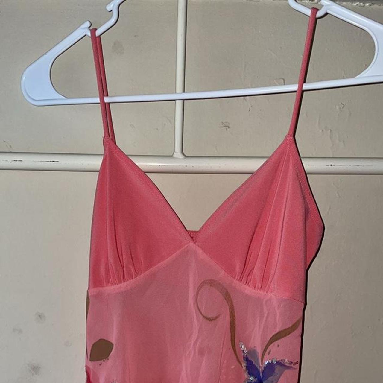 Flowy pink tank top with flowers. Brand- Carolina... | Depop