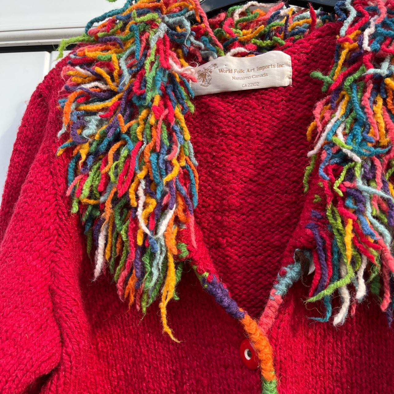 Vintage 100% wool quirky colourful cardigan. Really... | Depop