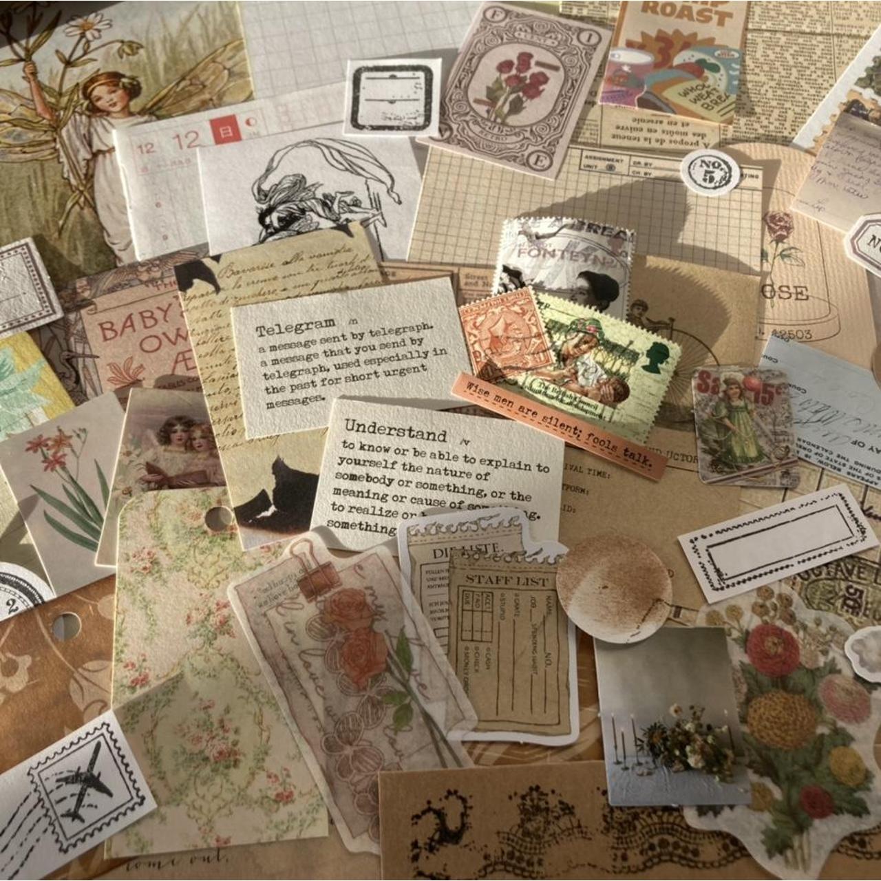 pack of 50+ vintage style paper items perfect for... - Depop