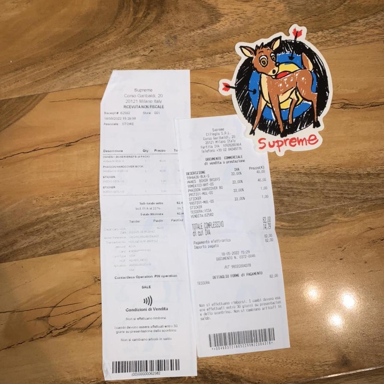 Supreme receipts for buyer - Depop