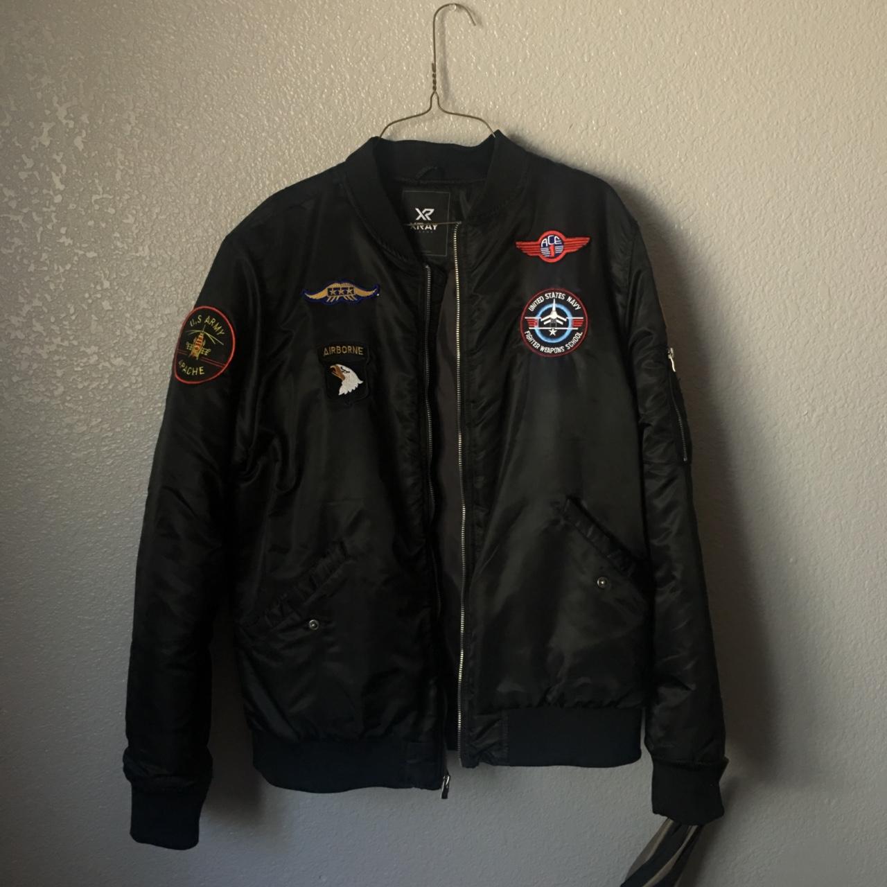 XRAY jeans military bomber jacket size xl but fits... - Depop