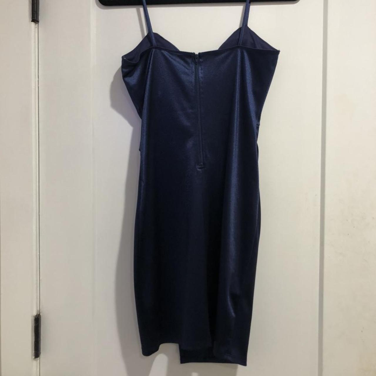 Windsor homecoming dress. Dark blue satin look. Only... - Depop