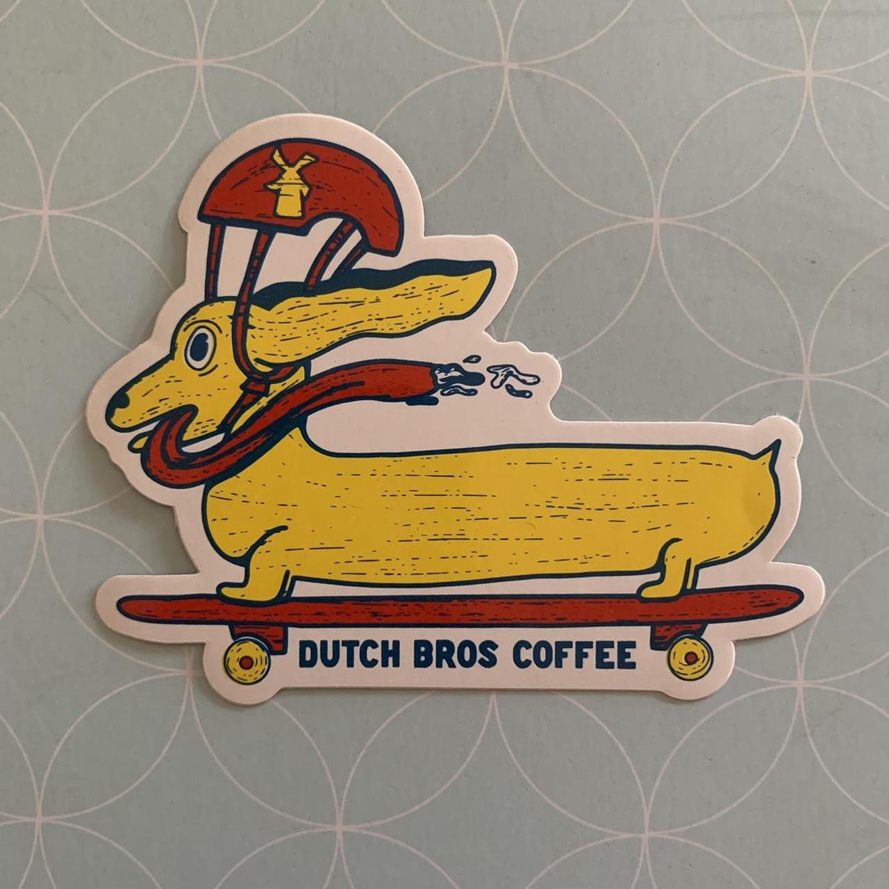 dutch bros weiner dog sticker free shipping... - Depop