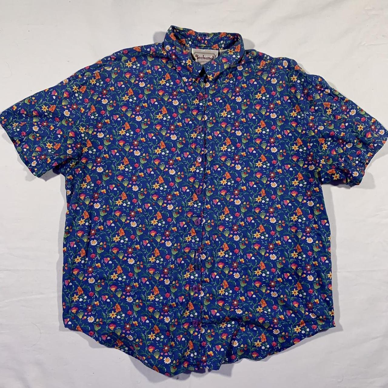 90s Floral Vintage Button Up Shirt Tag Size Depop