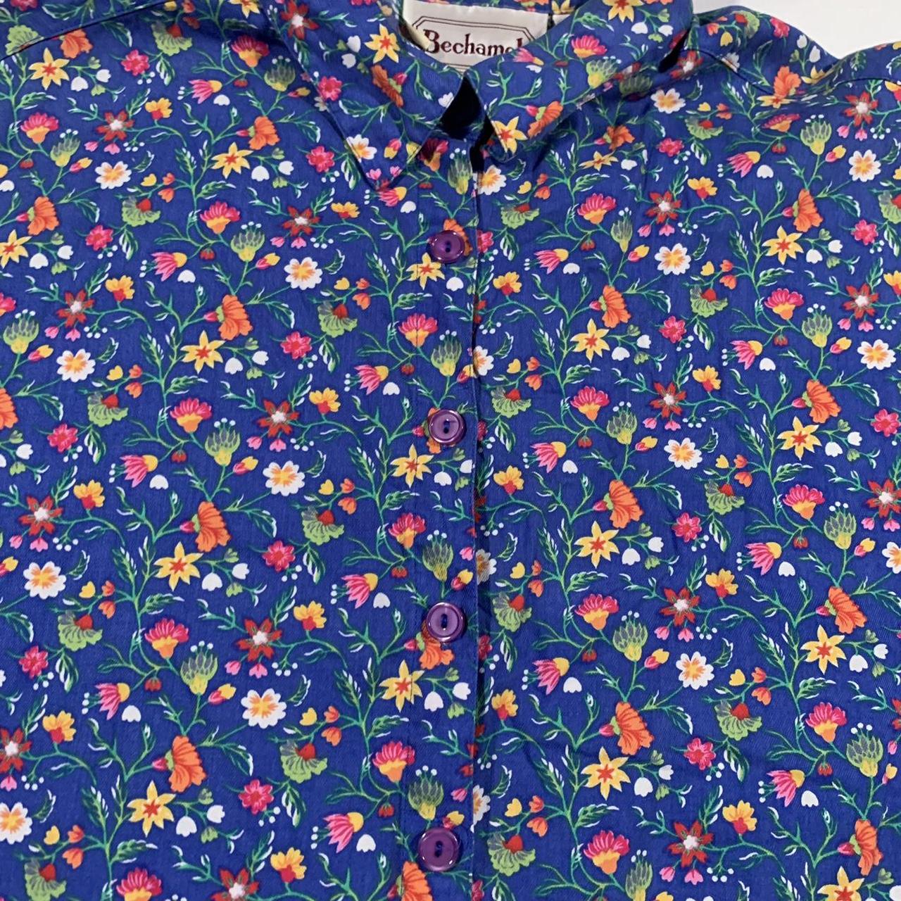90s Floral Vintage Button Up Shirt Tag Size Depop