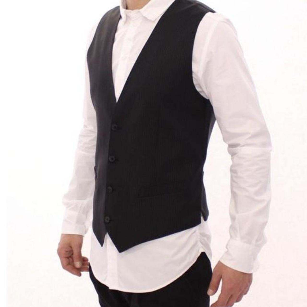 Dolce & Gabbana Four Button Wool Black Vest... - Depop