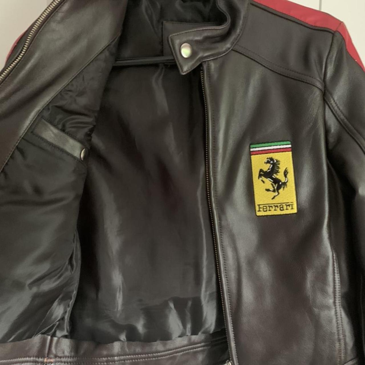 Leather Ferrari jacket. Women’s small, Shell and... - Depop