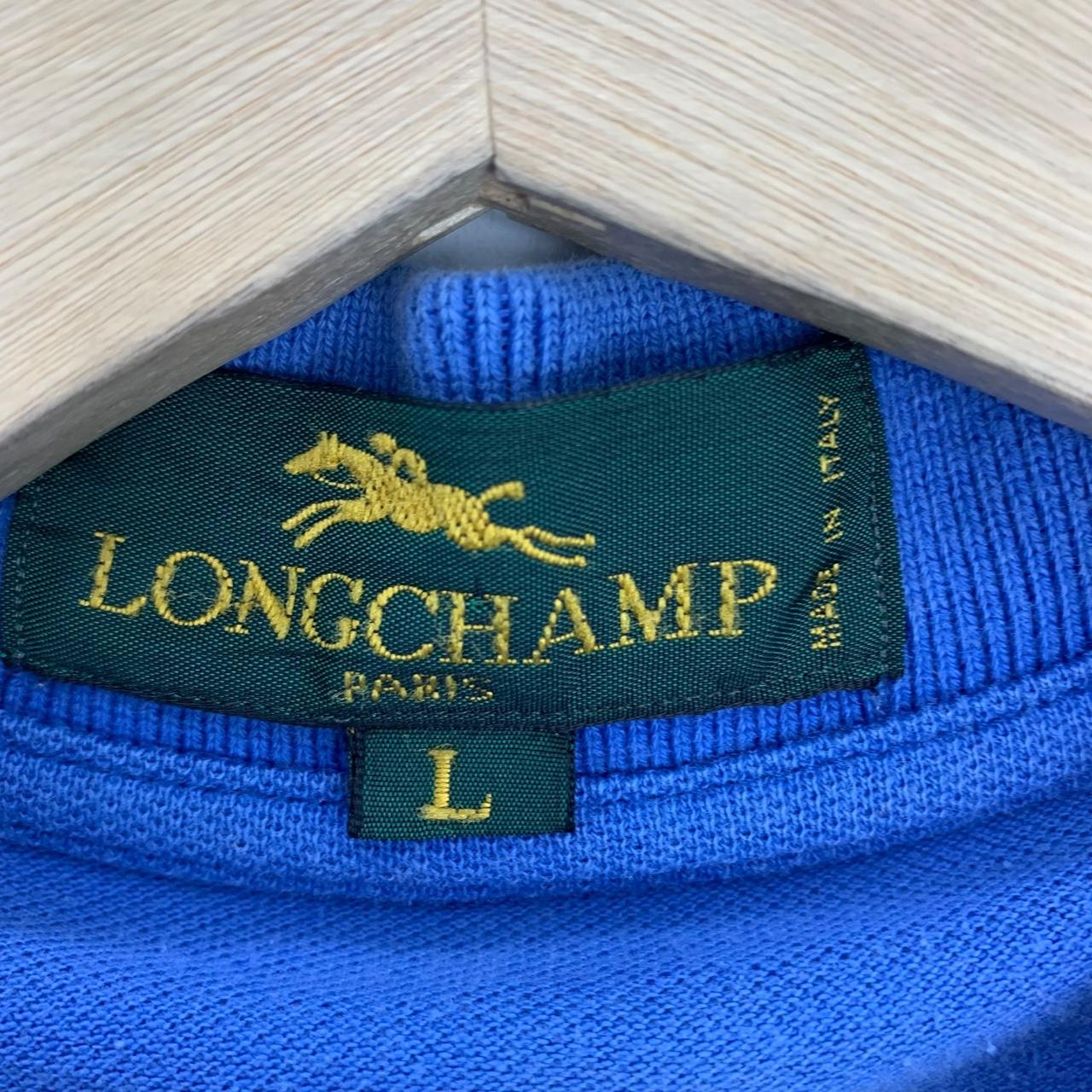 Rare!! Vintage LONGCHAMP Small logo embroidery polo... - Depop