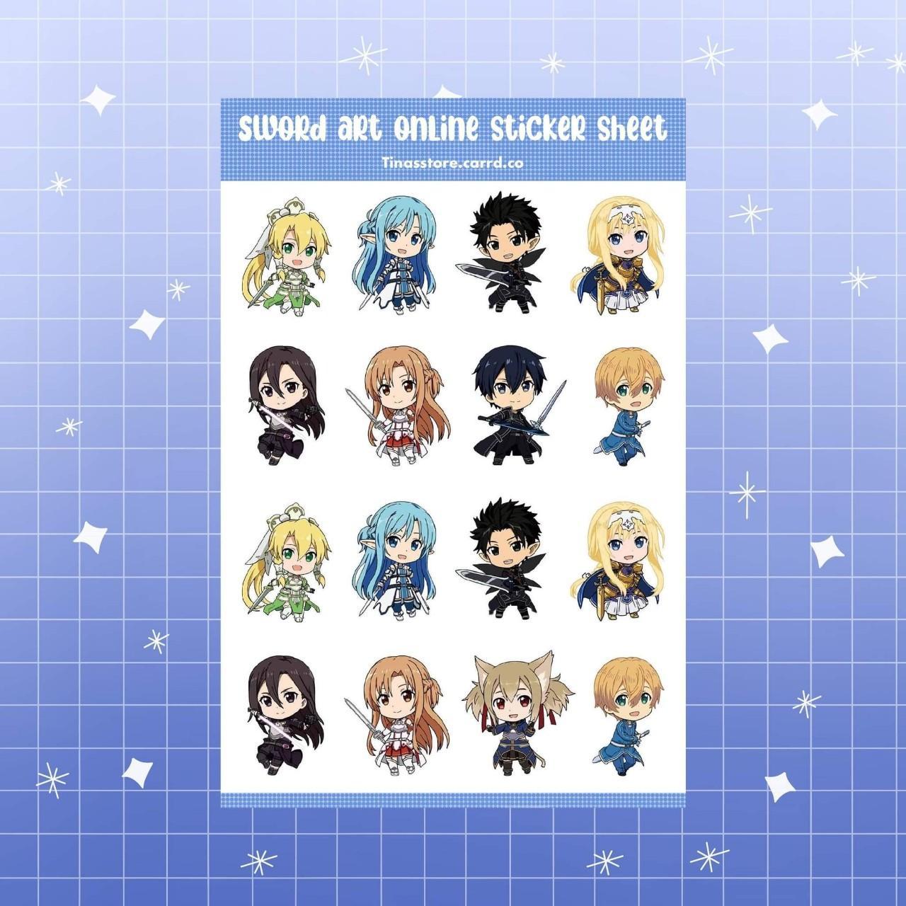Sword art online matte sticker sheet Size: 145×95... - Depop