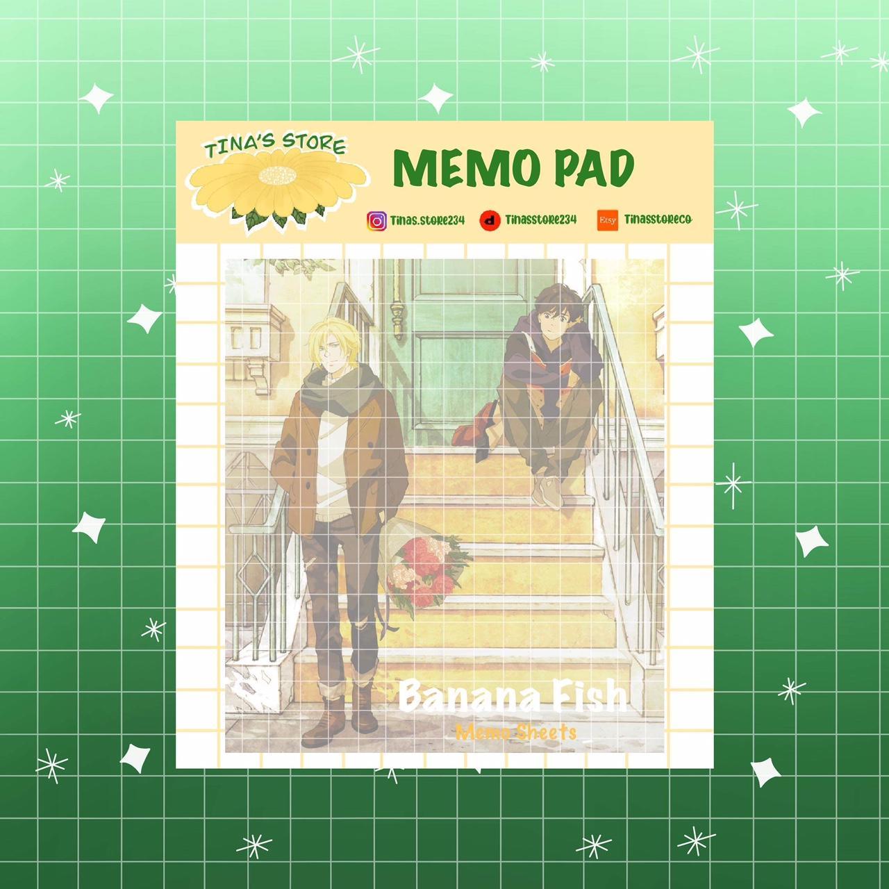 Banana fish memo pad Size: 90×80 mm A pack total is... - Depop