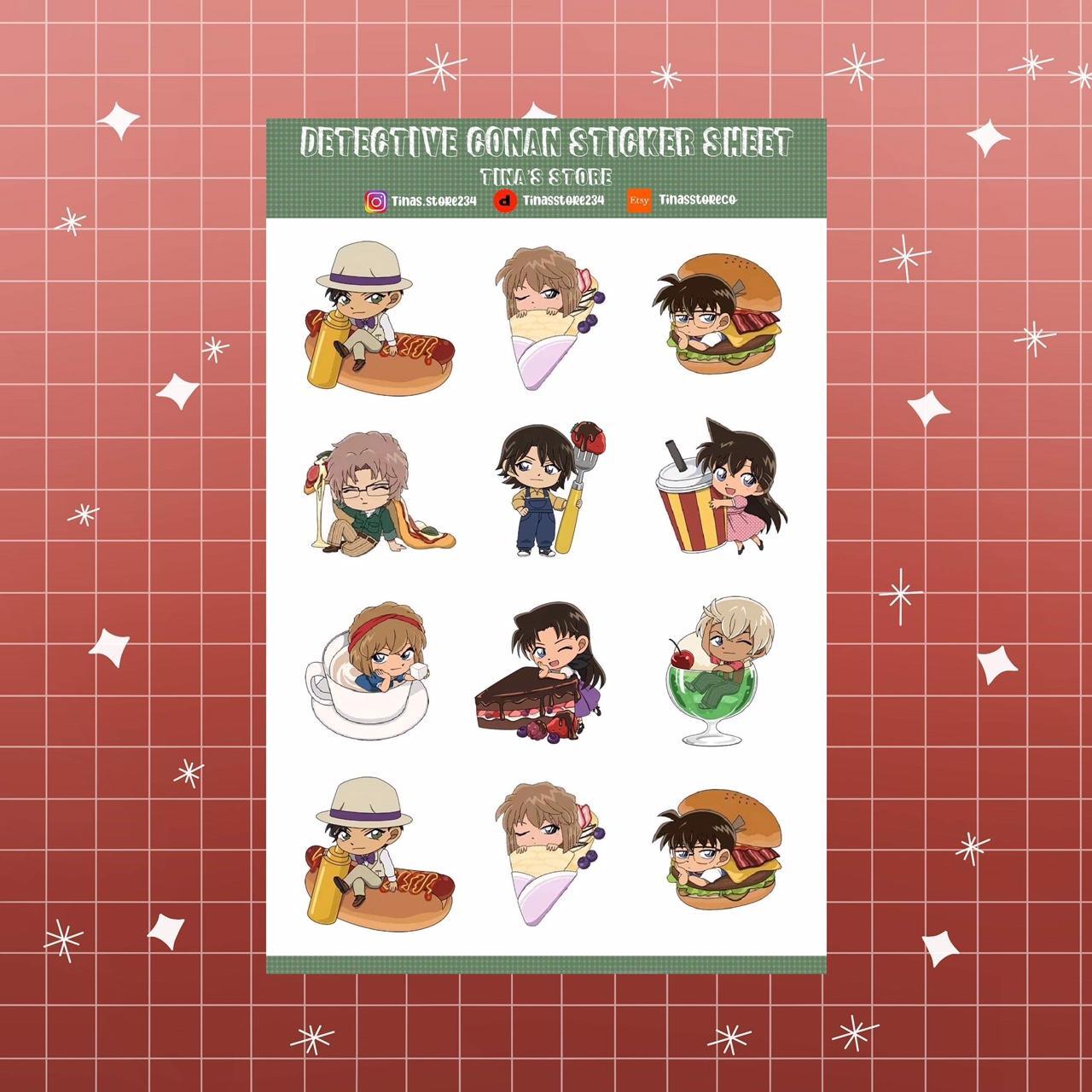 Detective conan matte sticker sheet Size: 145×95... - Depop