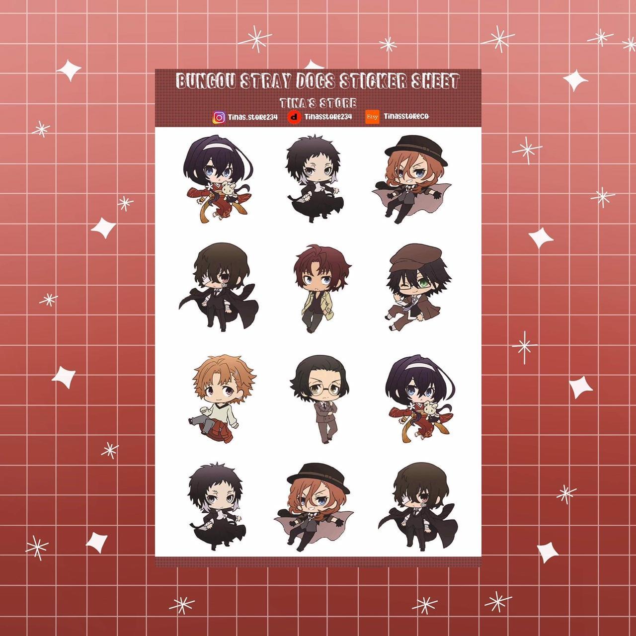 Bungo stray dogs matte sticker sheet Size: 145×95... | Depop