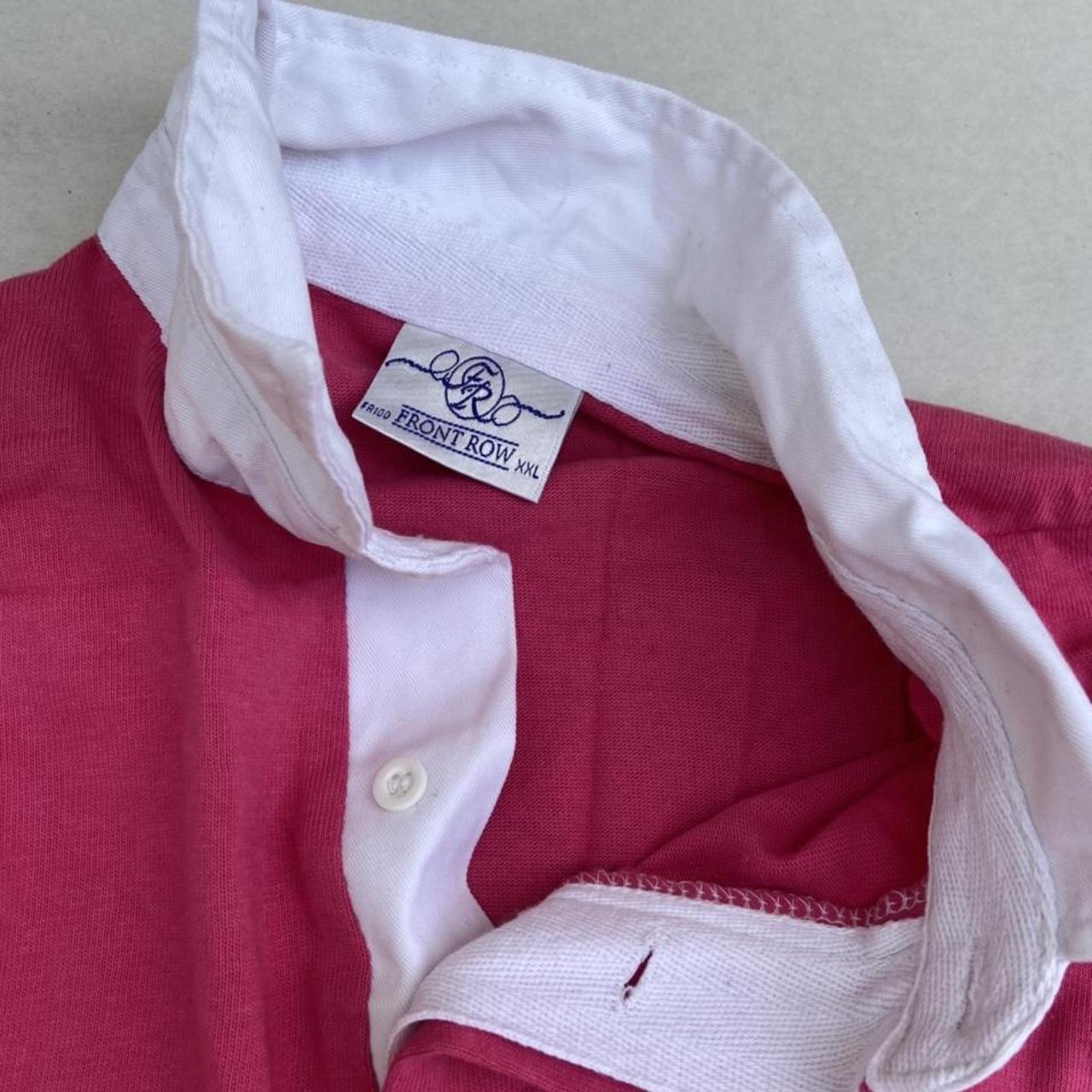 Front Row pink rugby shirt Button up collar Small... - Depop