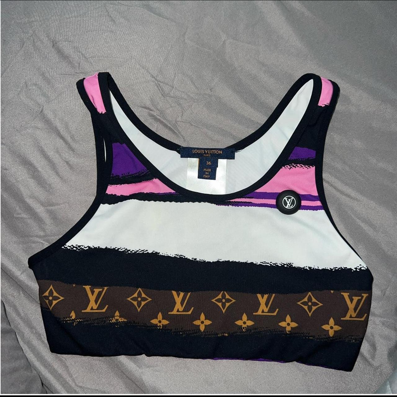 LV sports bra size 36 worn once - Depop