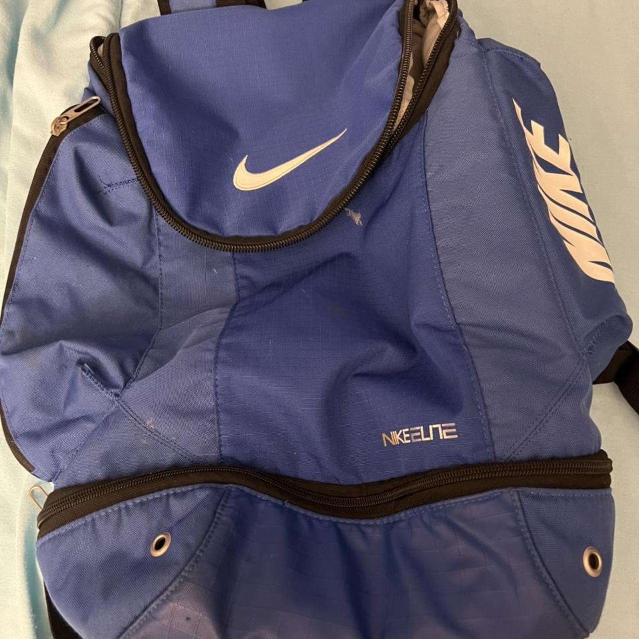 Blue Nike elite basketball backpack, pocket on... - Depop