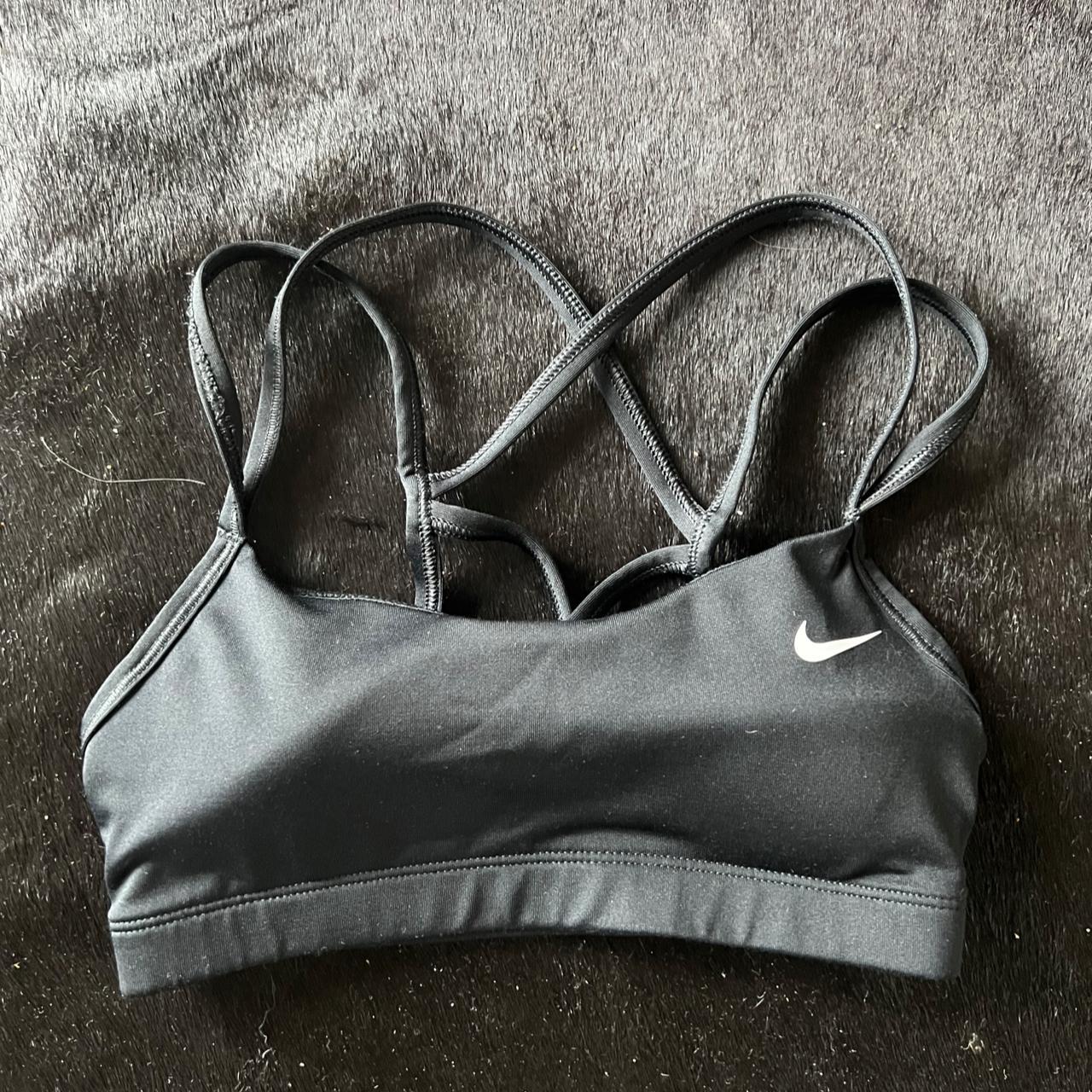 Classic black Nike cut-out/criss-cross style... - Depop