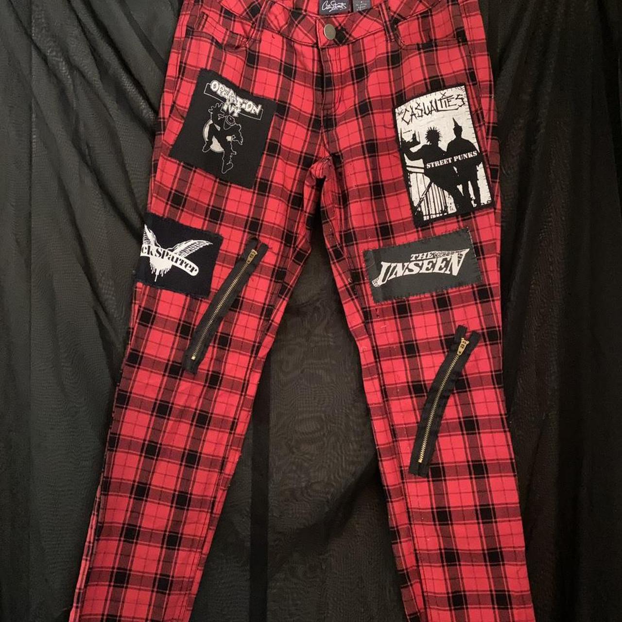 Diy punk pants. All hand sewn and studded by me or... - Depop