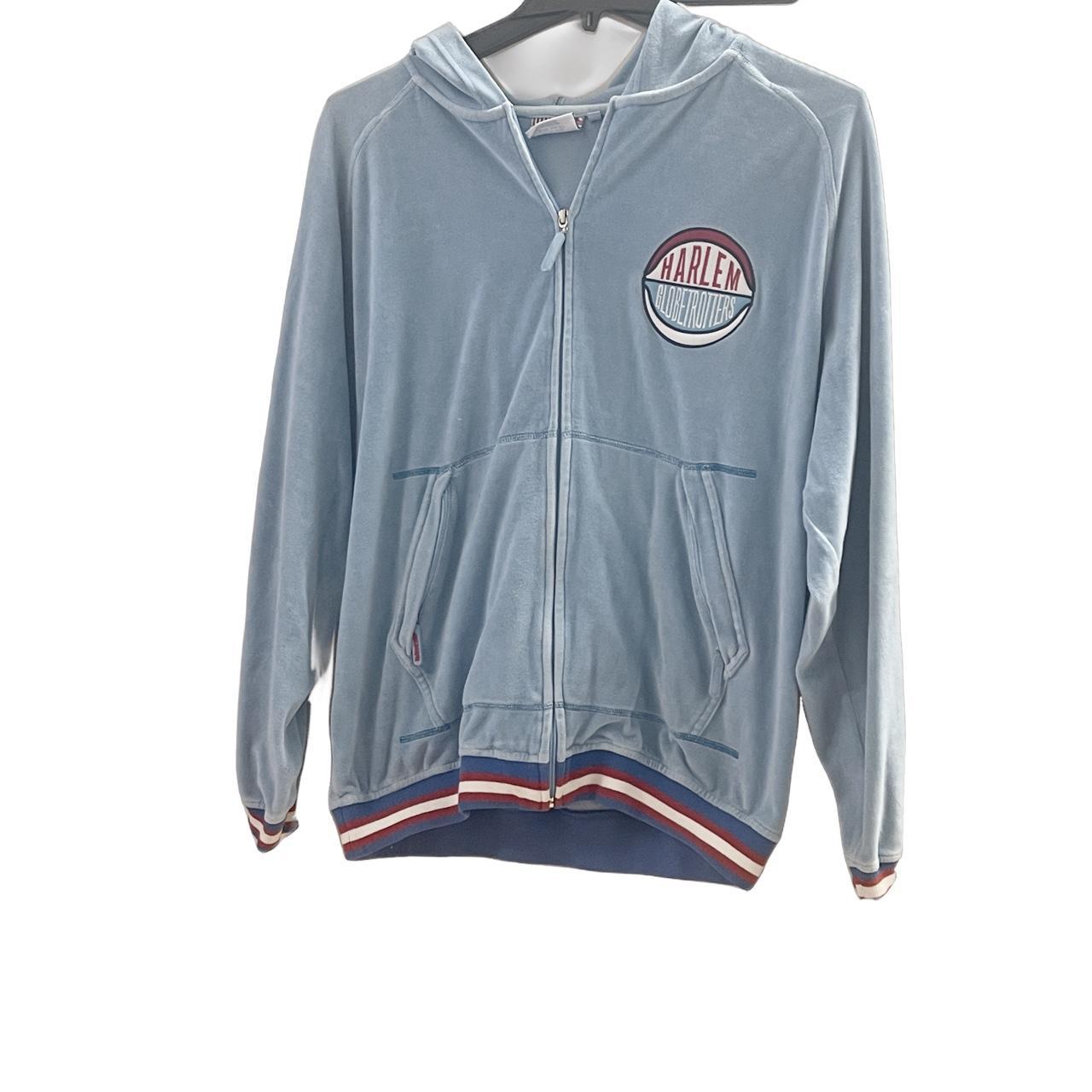 Harlem Globetrotters Velour Jacket Powder Blue Good... - Depop