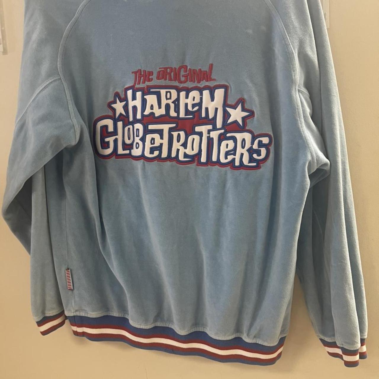 Harlem Globetrotters Velour Jacket Powder Blue Good... - Depop