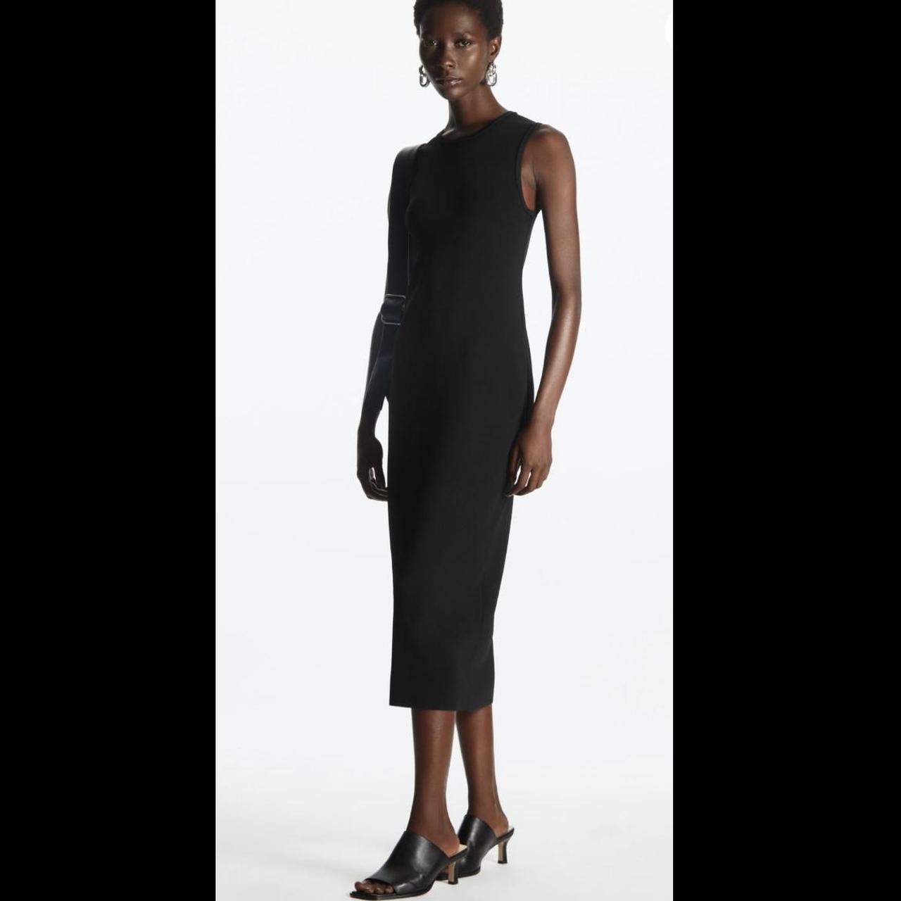 COS BLACK MINIMAL MIDI DRESS Brand new, never... - Depop
