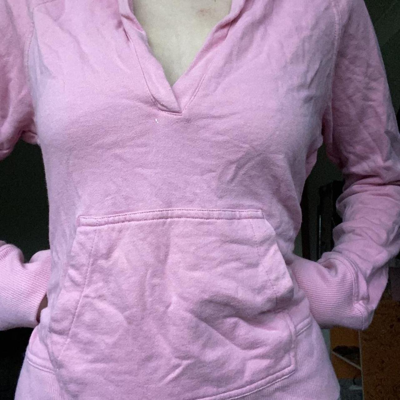 Pink v neck BONDS hoodie Size: 14 #bondsclothing... - Depop