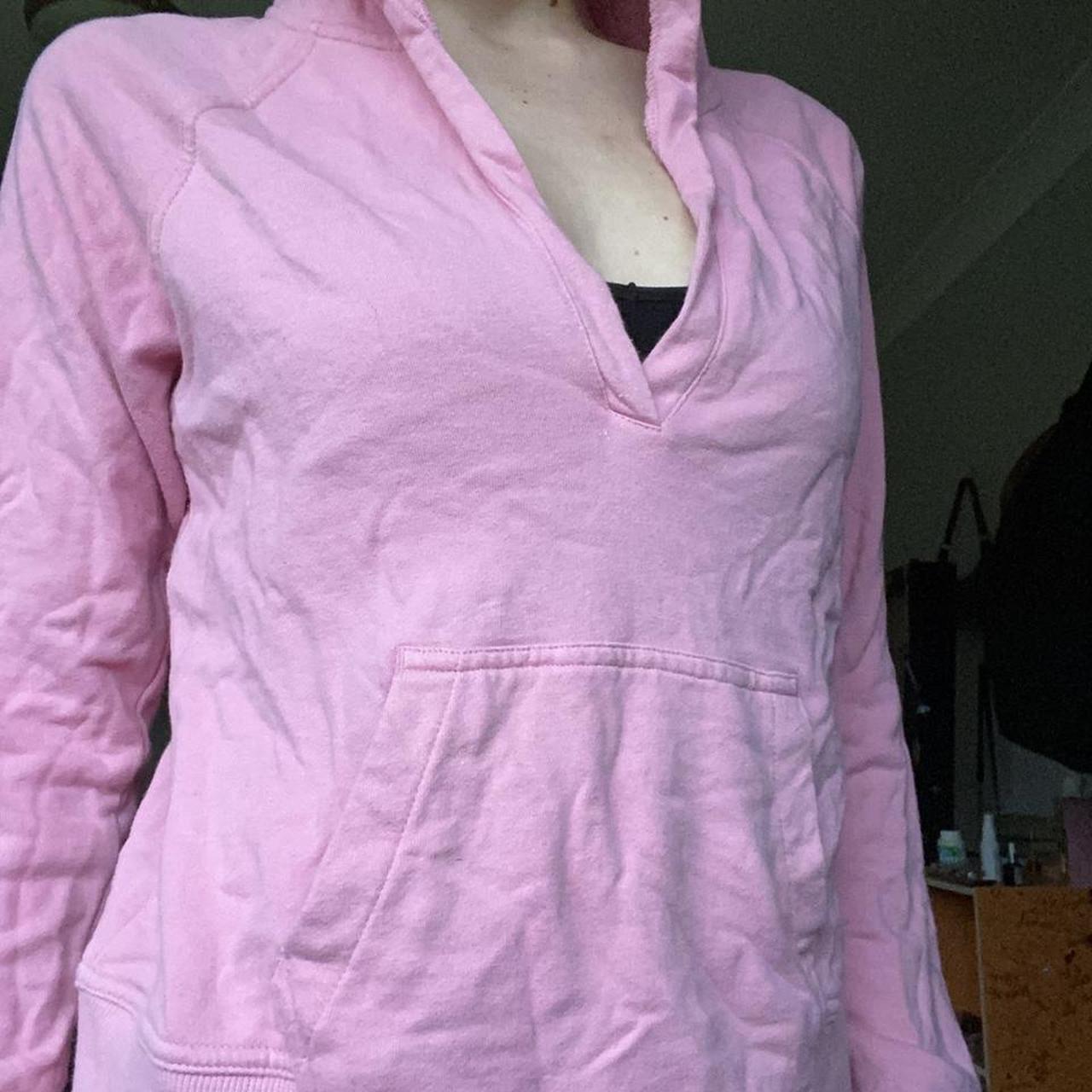 Pink v neck BONDS hoodie Size: 14 #bondsclothing... - Depop