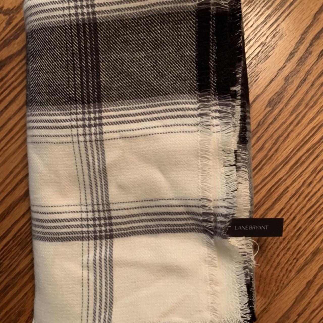 Lane Bryant black and white checkered scarf Very... - Depop