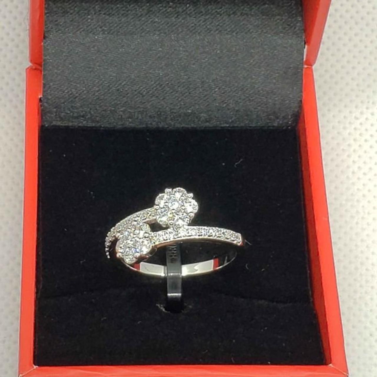 Peermont Jewelry 18k White Gold Plated ring with... - Depop