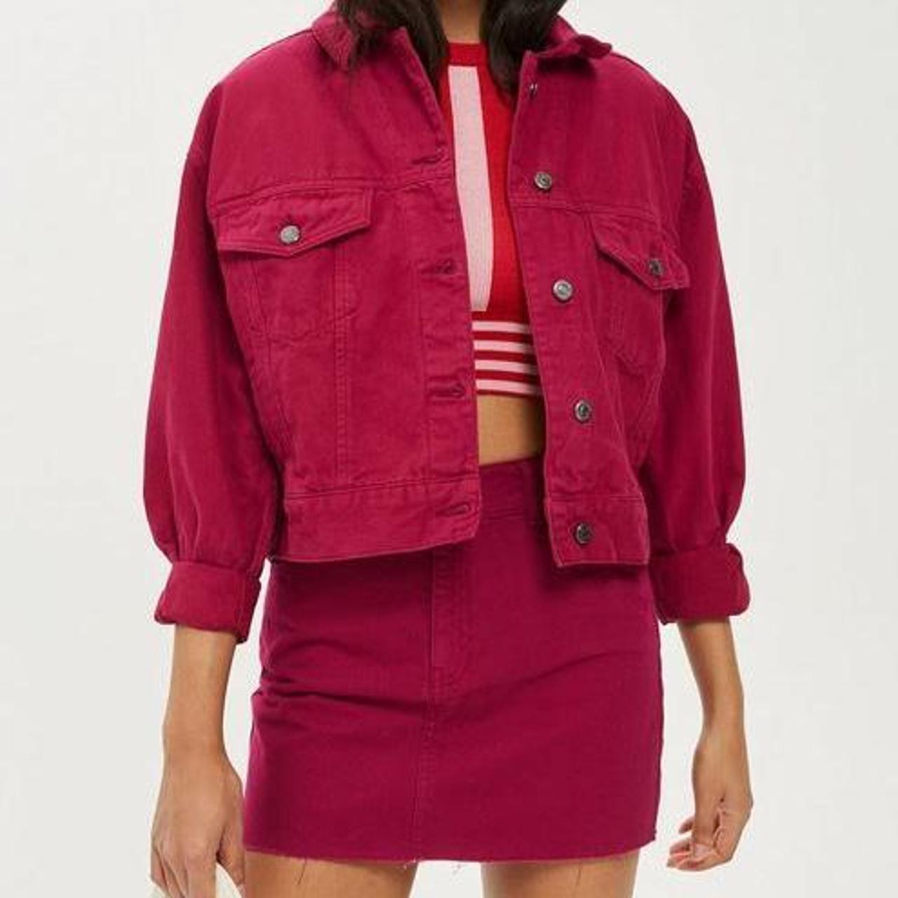 TOPSHOP RASPBERRY DENIM CO ORD Like new - not... - Depop
