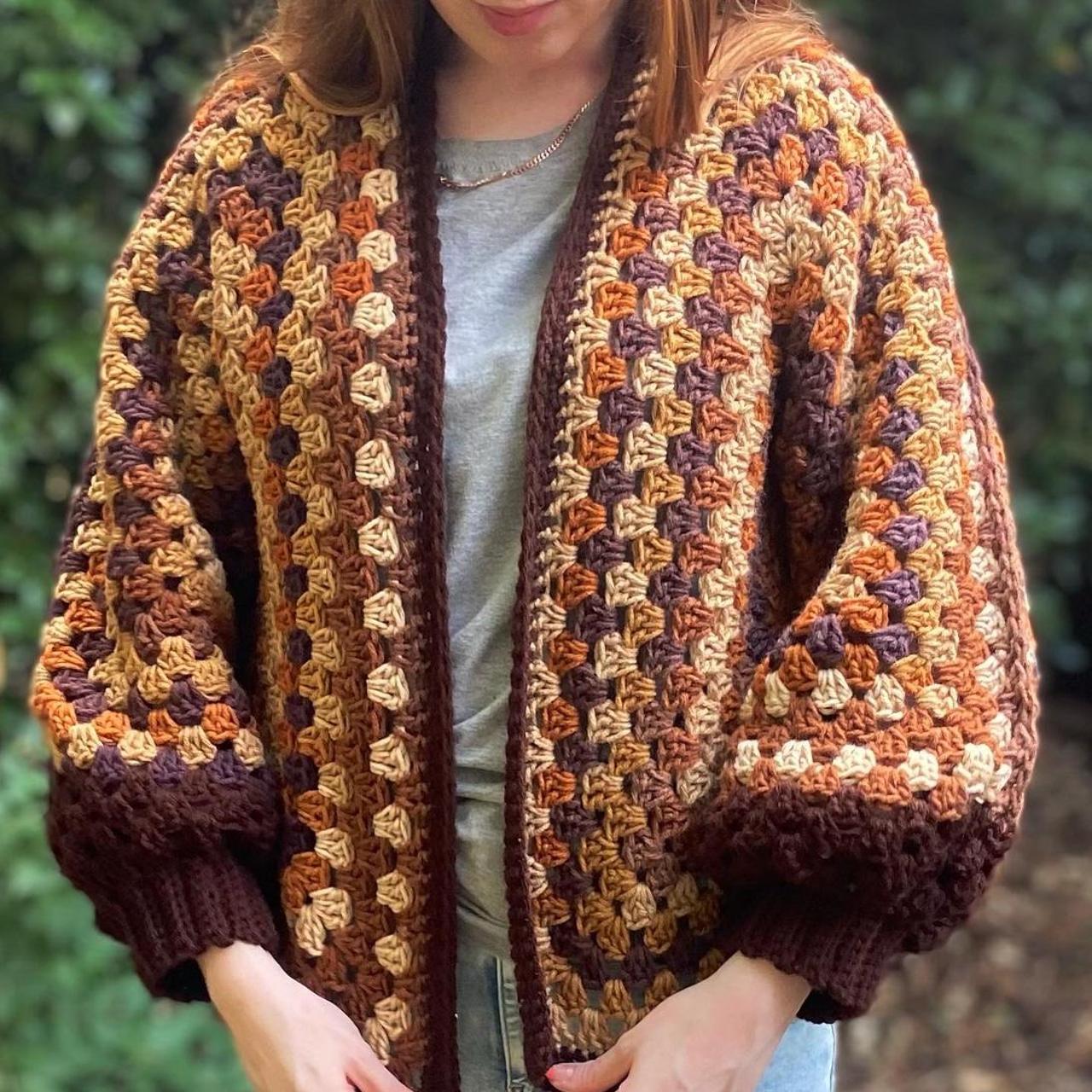 Crochet cardigan 100% handmade Customizable colors... - Depop