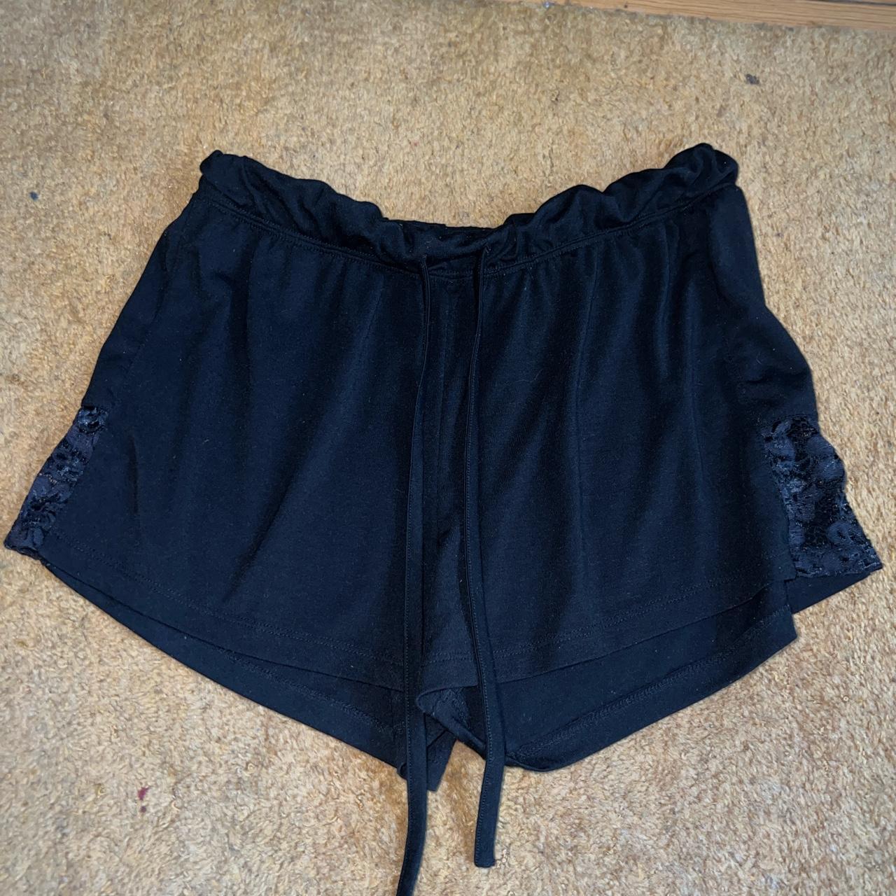 Fitted short with drawstring waistband Lace... - Depop