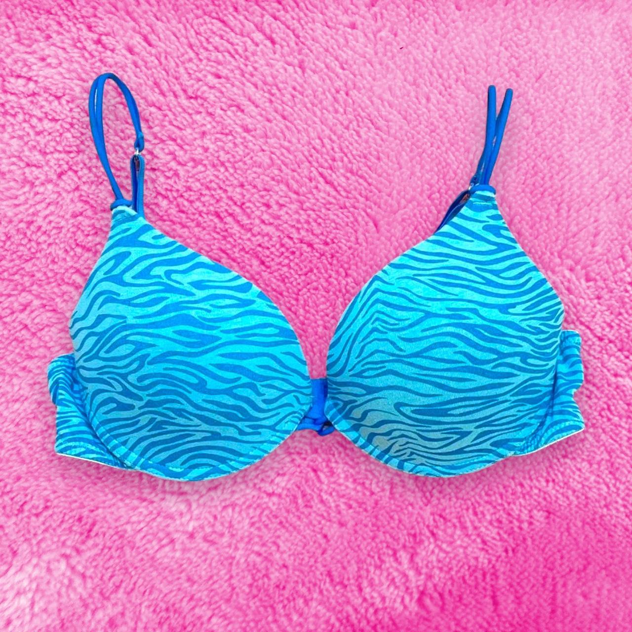 Zebra Blue Push Up Bra ~ size 36B ~ like new... - Depop